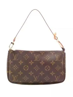 LOUIS VUITTON 2001 Monogram Pochette Accessoires Shoulder Bag - Brown