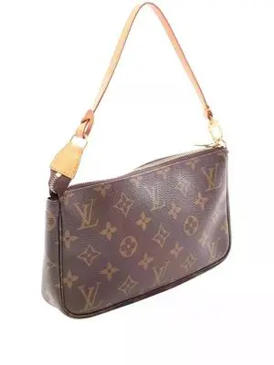 LOUIS VUITTON 2001 Monogram Pochette Accessoires Shoulder Bag - Brown