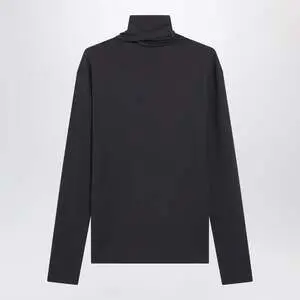 LEMAIRE Dark Grey Long-sleeved Sweater With Scarf Detail - Gray