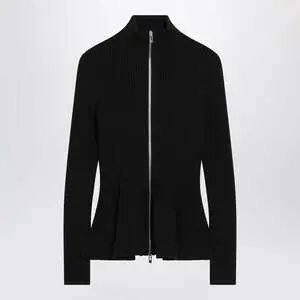 Alaïa Zip-up Cardigan In Wool Blend - Black