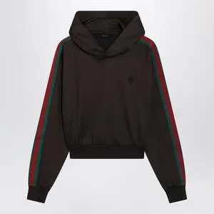 Gucci Deep Chocolate Cropped Sweatshirt In Stretch Jersey - Brown