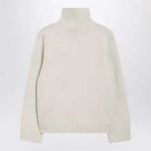TOTEME Oversized Almond-colored Wool Turtleneck - Cream