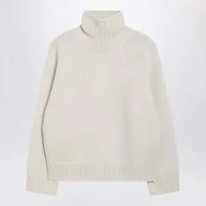 TOTEME Oversized Almond-colored Wool Turtleneck - Cream