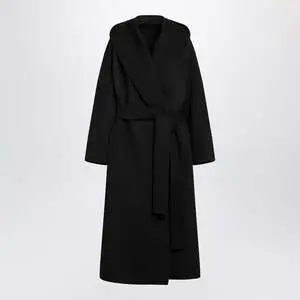 TOTEME Long Wool Coat With Hood - Black