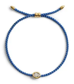 Monica Vinader Gold Vermeil And Diamond Cord Bracelet - Blue