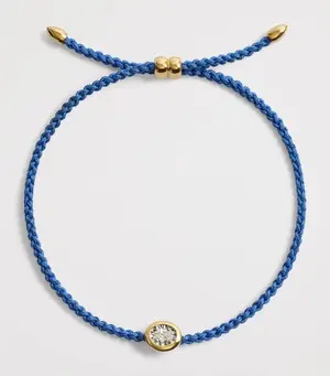 Monica Vinader Gold Vermeil And Diamond Cord Bracelet - Blue