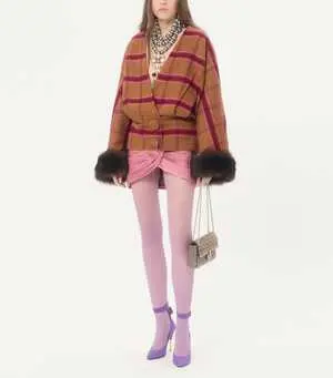 Valentino Garavani Wool Check Wrap Jacket