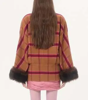 Valentino Garavani Wool Check Wrap Jacket