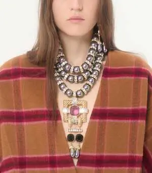 Valentino Garavani Wool Check Wrap Jacket