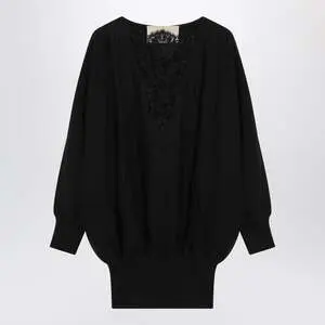 Valentino Garavani Sweatshirt-style Mini Dress With Lace Inserts
