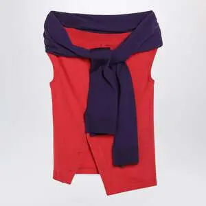 JW Anderson Off-the-shoulder Tank Top In Merino Wool - Red