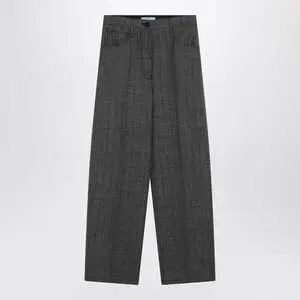 Prada Grey Tailored Wool Trousers - Black