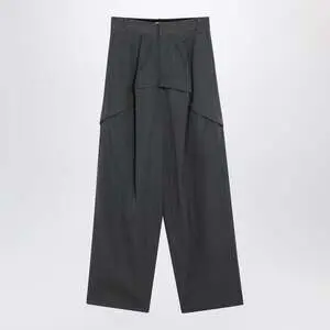 Loewe Charcoal Grey Melange Wool Trousers
