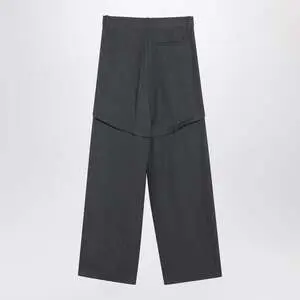 Loewe Charcoal Grey Melange Wool Trousers