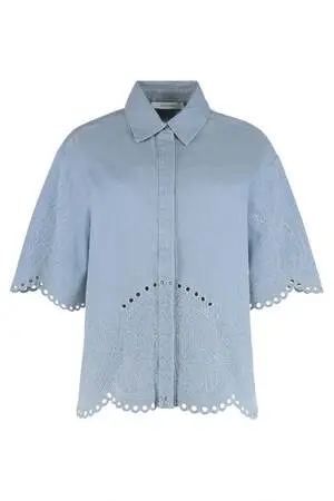 Zimmermann Scalloped Shirt With Hidden Front