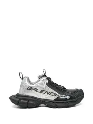 Balenciaga 3xl Metallic-effect Paneled Sneaker - Blacksilve