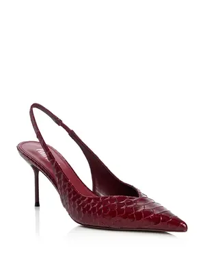 Paris Texas Lidia Croc Embossed Slingback Pumps