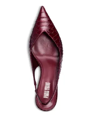 Paris Texas Lidia Croc Embossed Slingback Pumps