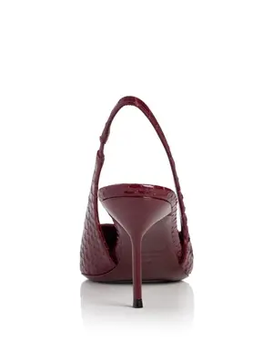 Paris Texas Lidia Croc Embossed Slingback Pumps