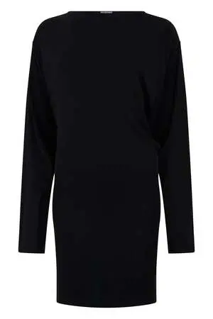 Jacquemus Mistral Mini Dress In Mixed Viscose - Black