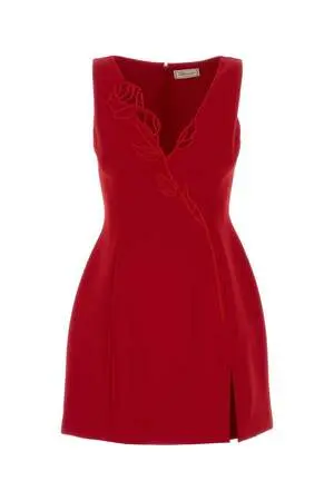 Blumarine Red Stretch Cady Mini Dress