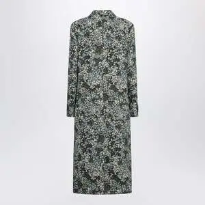 Dries Van Noten Double-breasted Coat With Floral Jacquard Pattern - Blue