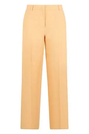 Max Mara Straight-leg Linen Pants With Elastic Waist