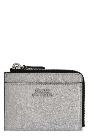 Marc Jacobs Coated Glitter Mini Top Zip Wallet