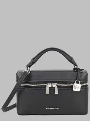 Michael Kors Sleek Saffiano Leather Handbag With Structured Shape - Black