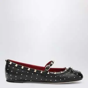 Valentino Garavani Rockstud Leather Ballerinas - Black