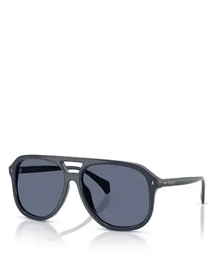 Moncler Fluxe Aviator Sunglasses, 60mm - Solid Blue
