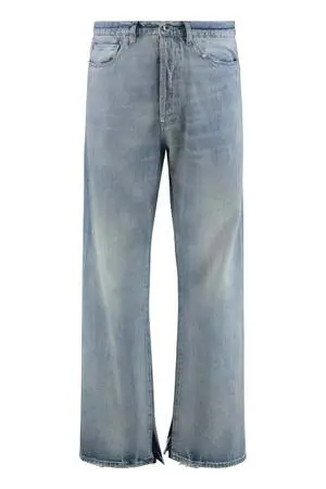 MAISON MARGIELA 5-pocket Straight-leg Jeans With Frayed Hem - Denim