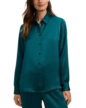 Foxcroft Bianca Long Sleeve Blouse - Emerald