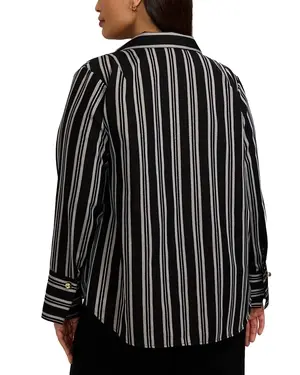Foxcroft Catalina Lurex Striped Shirt