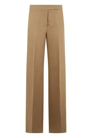 Max Mara Loose-fit Linen Trousers With Wide Legs