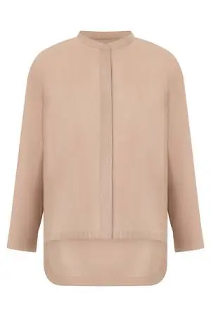 Max Mara Long Sleeve Button-front Blouse - Beige