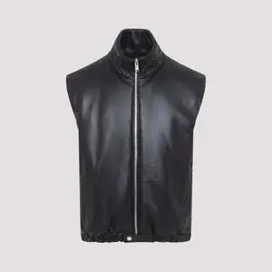 Bottega Veneta Lambskin Vest Gilet - Black