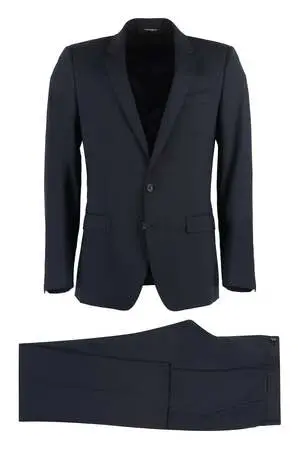 Dolce & Gabbana Martini Virgin Wool Suit With Two-button Jacket & Welt-pocket Trousers
