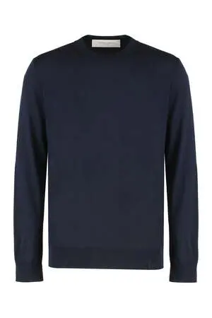 GOLDEN GOOSE Crew-neck Virgin Wool Sweater With Distressed Rips - Blue