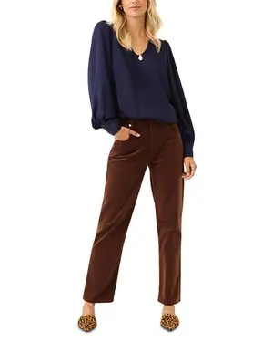 Karen Kane Petite V Neck Puff Sleeve Top