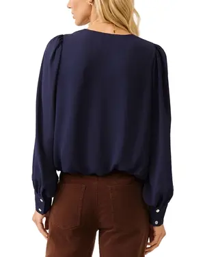 Karen Kane Petite V Neck Puff Sleeve Top