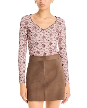 Johnny Was Lindey Wide V Neck Long Sleeve Top