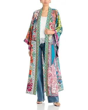 Johnny Was Aziza Long Silk Reversible Kimono - Lulu Patch