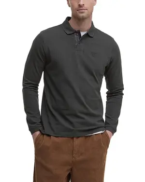 Barbour Essential Cotton Plaid Placket Polo Shirt - Forest