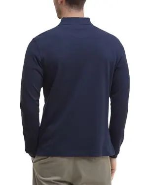 Barbour Essential Cotton Plaid Placket Polo Shirt - Navy