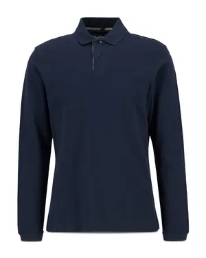 Barbour Essential Cotton Plaid Placket Polo Shirt - Navy