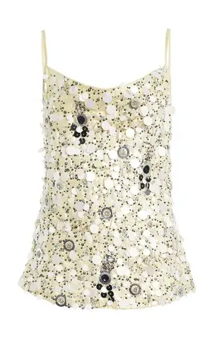 ZANKOV Sequin Silk Cami - Ivory
