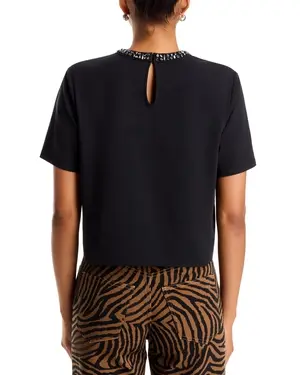 Veronica Beard Sebastian Embellished Crewneck Tee