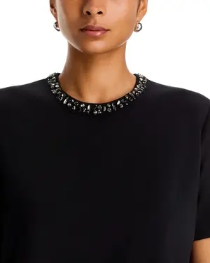 Veronica Beard Sebastian Embellished Crewneck Tee