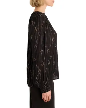 NIC+ZOE Diamond Metallic Jacquard Shirt